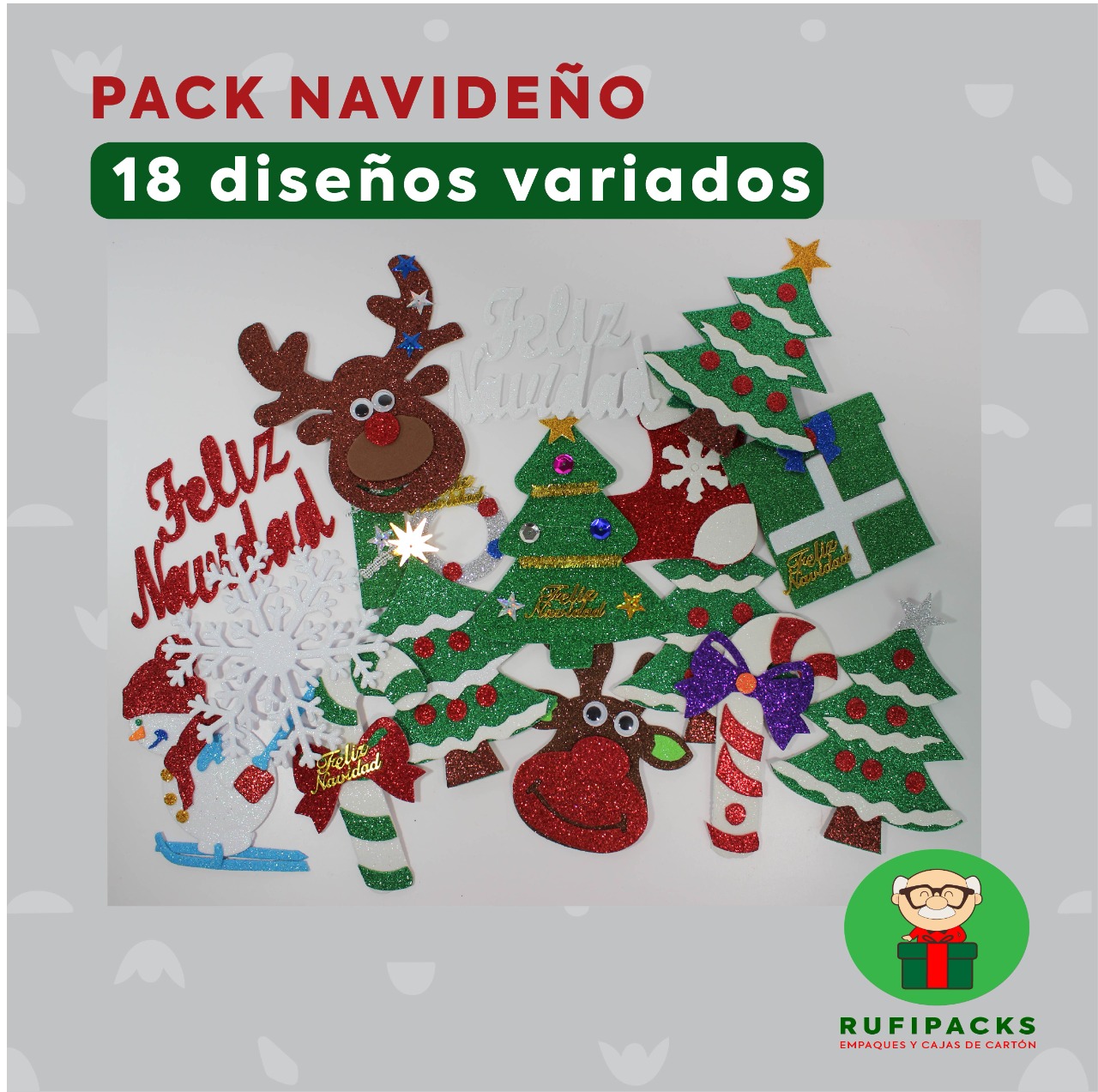 CAJA X 18 MODELOS FOAMYS NAVIDAD - Rufipacks.com